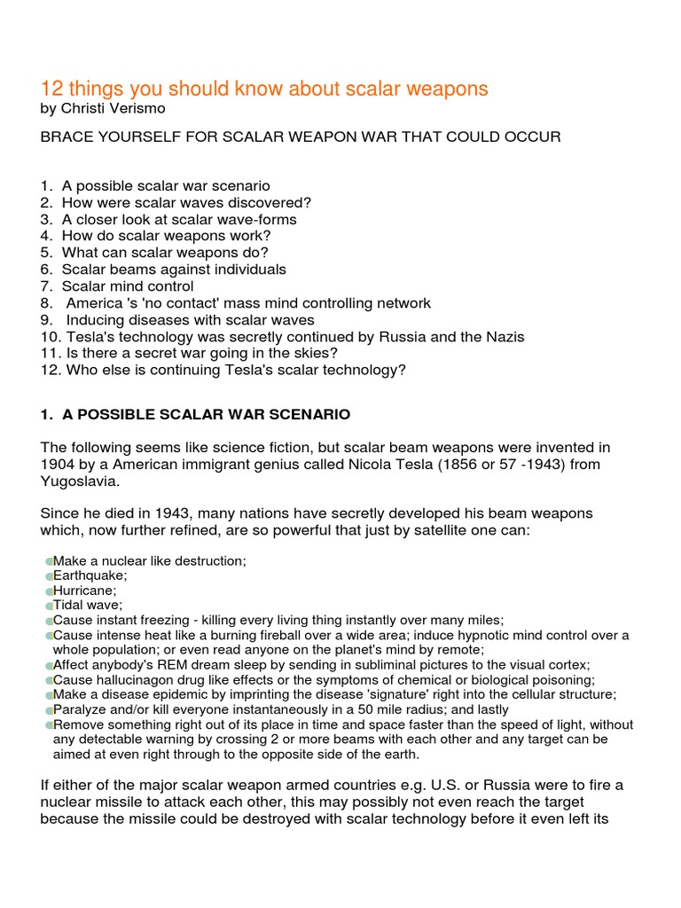 12 Things You Should Know About Scalar Weapons | PDF | Electromagnetic ...