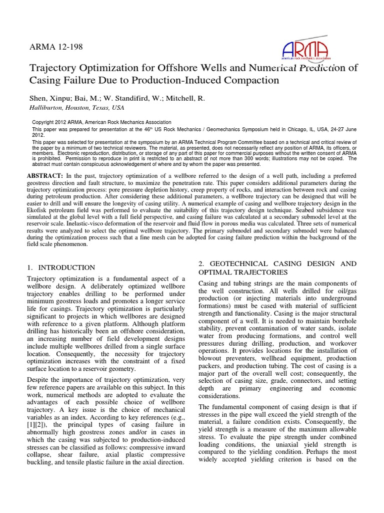 Casing Failure Due To Production | PDF | Strength Of Materials | Yield ...
