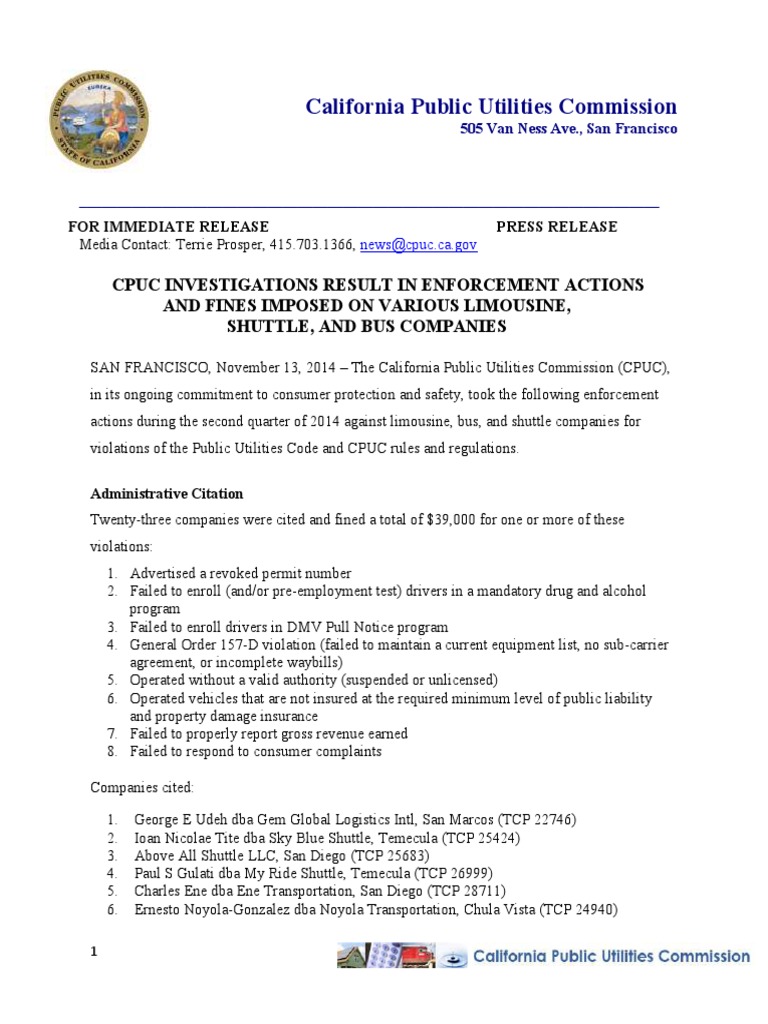 CPUC Inequality | PDF | Department Of Motor Vehicles | Limousine