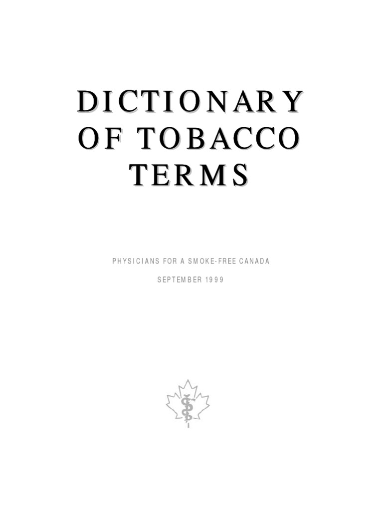 Tobacco Terminology and Concepts | PDF | Cigarette | Smoke