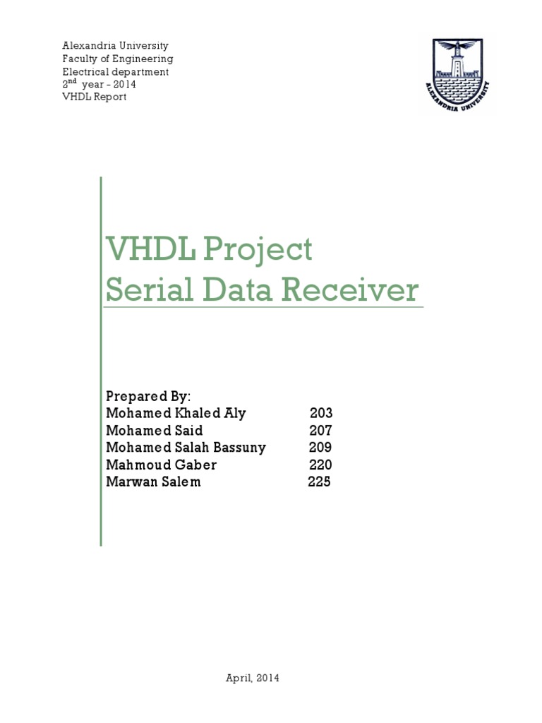 Serial Data Receiver | Download Free PDF | Vhdl | Computer Programming