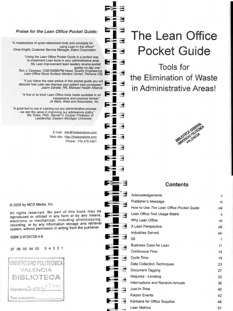 Tapping2005The Lean Office Pocket Guide | PDF | Lean Manufacturing ...