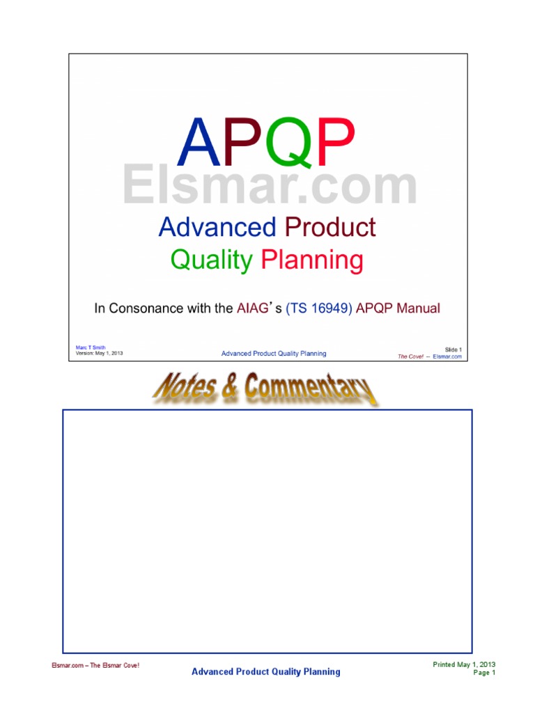 APQP Guide Va 20130501 PDF | PDF | Information | Production And ...