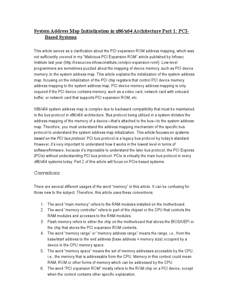 System Address Map Initialization in x86 | PDF | Random Access Memory | Booting