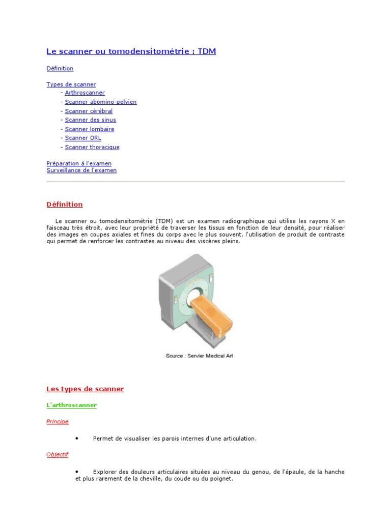 Le Scanner Ou Tomodensitométrie TDM | PDF | Tomodensitométrie | Poumon