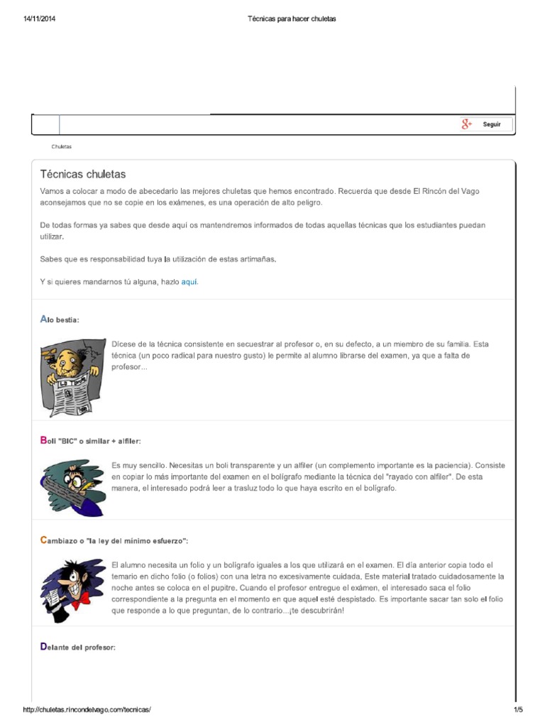 Técnicas para Hacer Chuletas | PDF