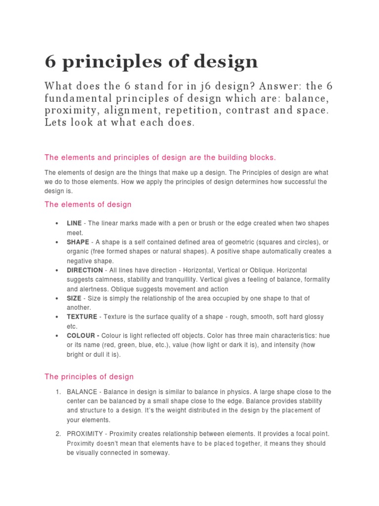 6 Principles of Design | PDF | Shape | Vision