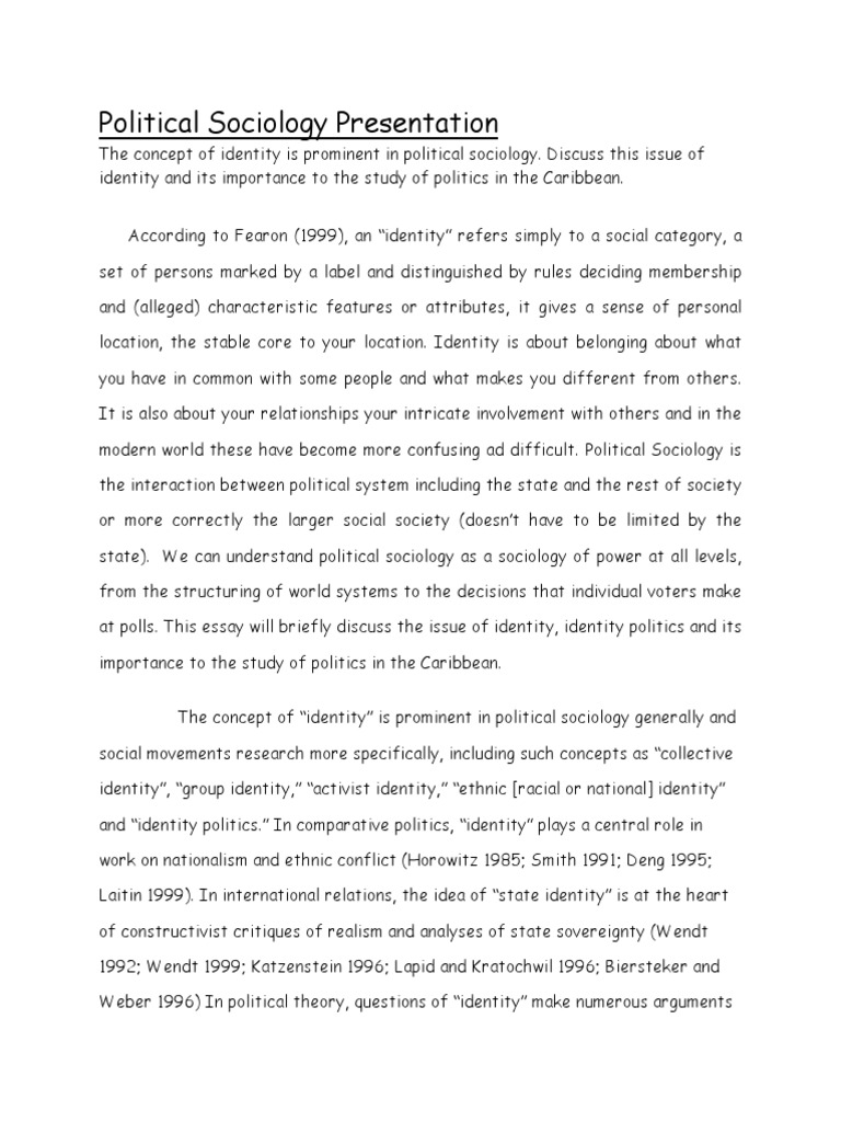 Identity Politics in Caribbean Politics | PDF | Identity (Social ...