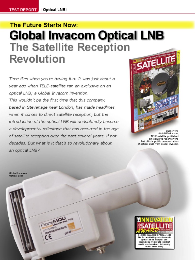 Global Invacom Optical LNB: The Satellite Reception Revolution | PDF ...