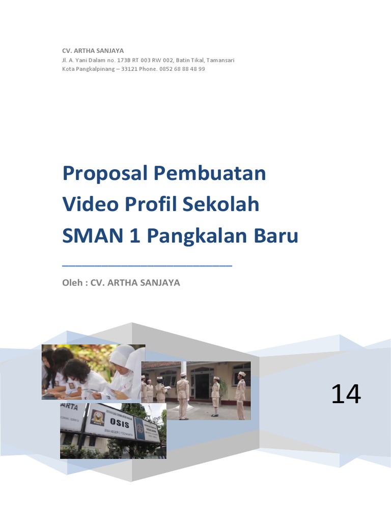 Proposal Video Profil - SMAN1 Pangkalan Baru | PDF