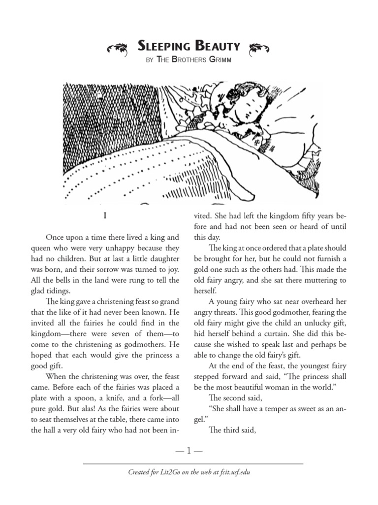 Grimm's Sleeping Beauty Story PDF | PDF | Sleeping Beauty