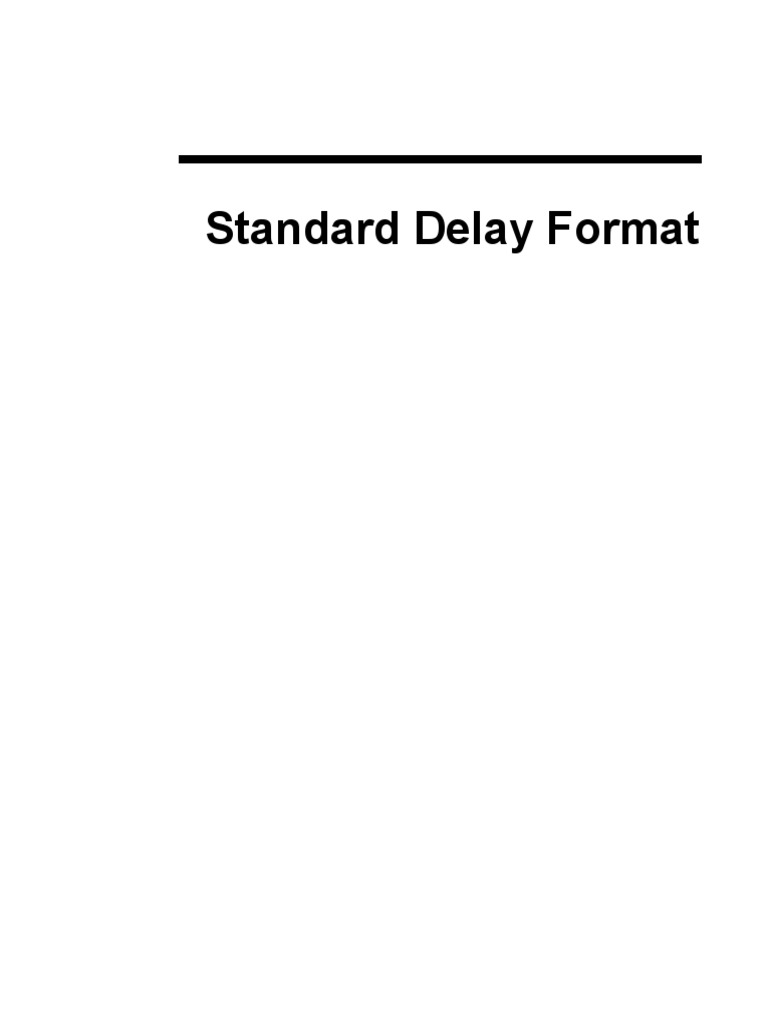 Understanding the Standard Delay Format (SDF) Specification for Accurate Timing Simulation | PDF ...