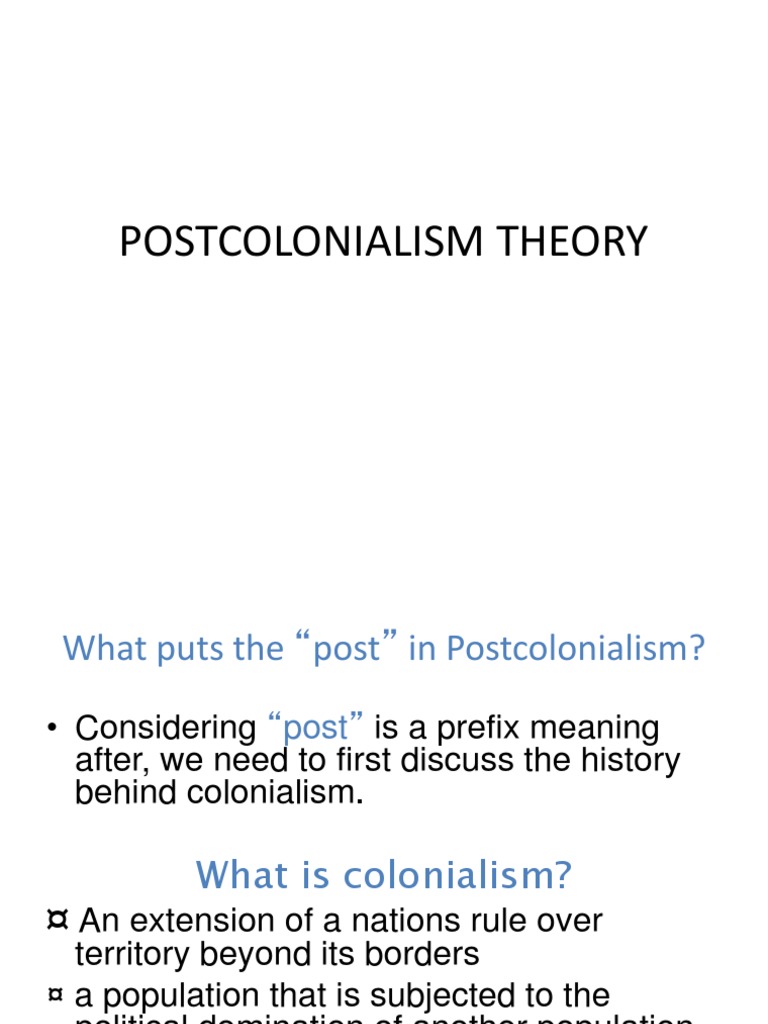 Understanding Postcolonialism Theory | PDF | Postcolonialism | Frantz Fanon