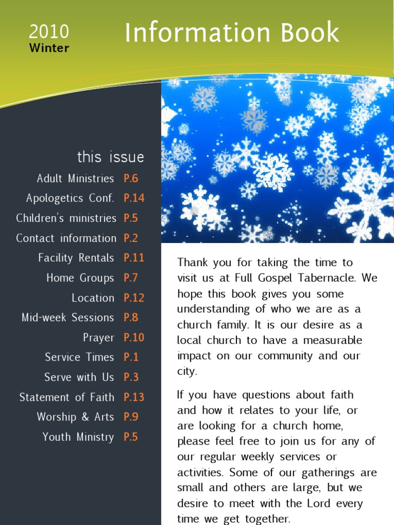 Church Booklet 2010 Winter | PDF | Baptism | Grace In Christianity