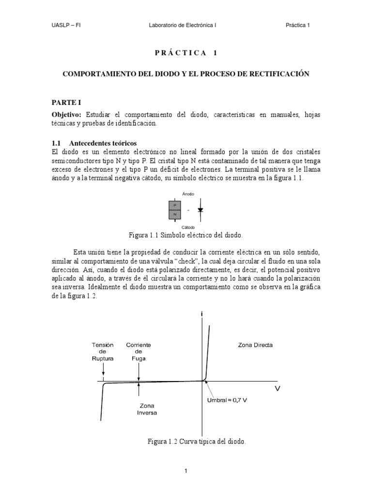Practica 1: Diodos Rectificadores | PDF | Diodo | Rectificador