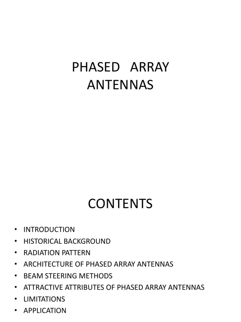Phased Array Antenna | PDF | Bandwidth (Signal Processing) | Antenna (Radio)