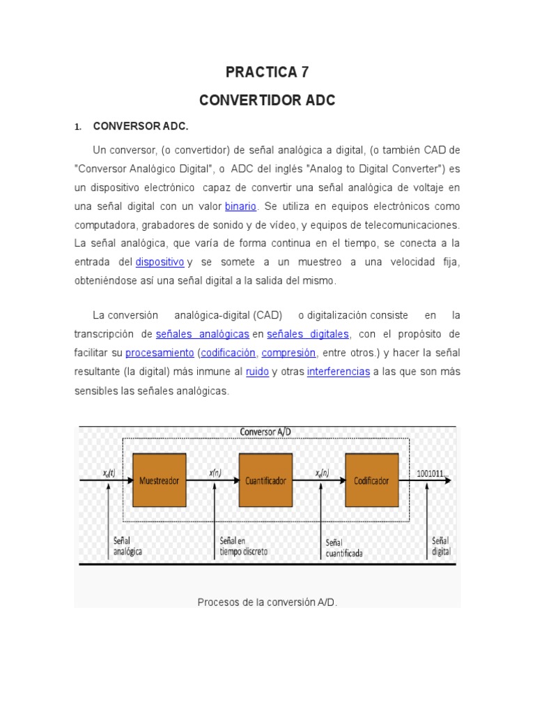 Guia Practica 7 - Convertidor Adc | PDF | Conversor analógico a digital ...