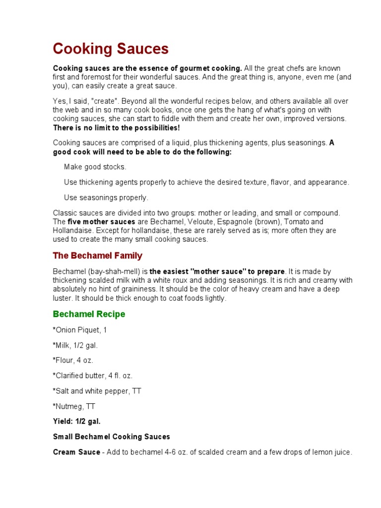 Chef Basics Cooking Sauces | PDF | Tomato Sauce | Butter