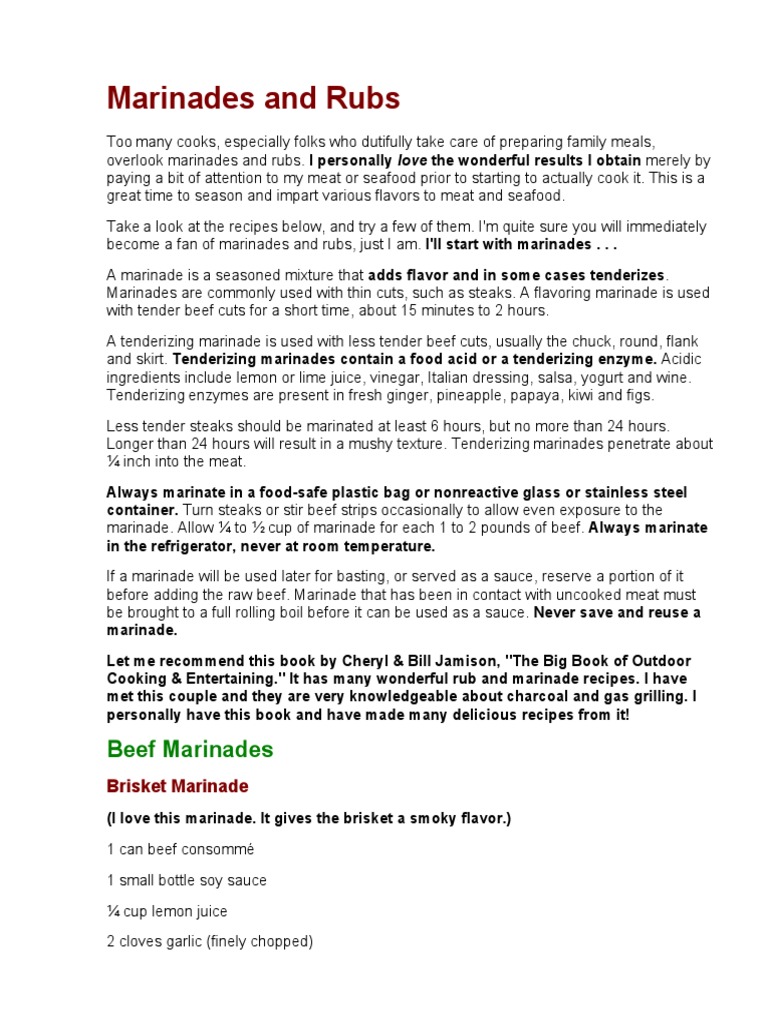 Chef Basics Marinades & Rubs | PDF | Grilling | Spice