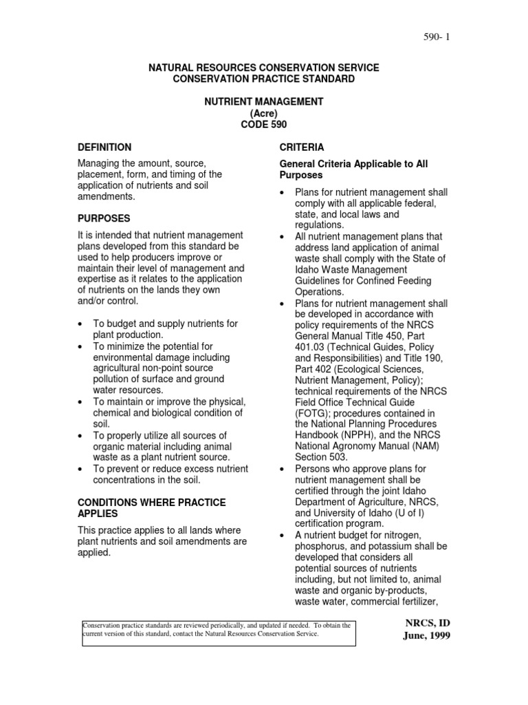 Idaho Nutrient Management Standards | PDF | Crop Rotation | Fertilizer