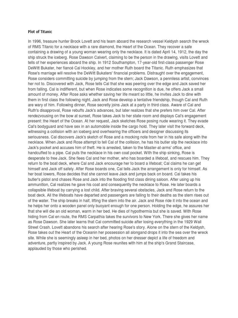 Plot of Titanic | PDF | Maritime Incidents | Shipping