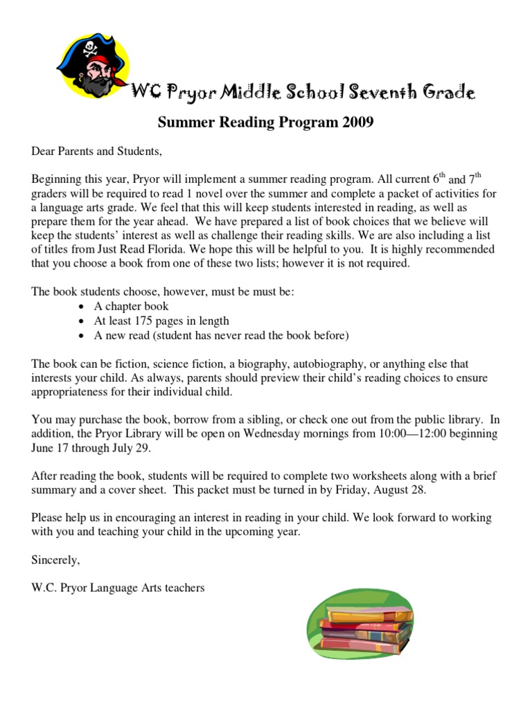 Summer Reading Packet Students Entering Seventh Grade | PDF