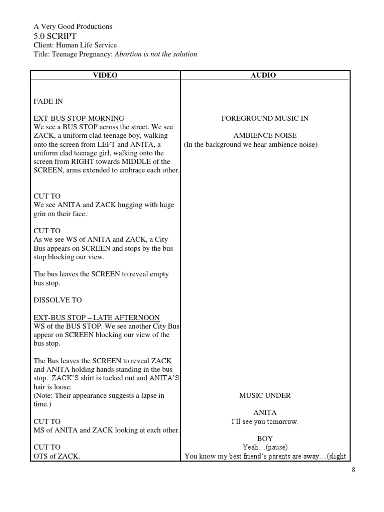Corporate Documentary Two-Column Script: Human Life Service | PDF ...