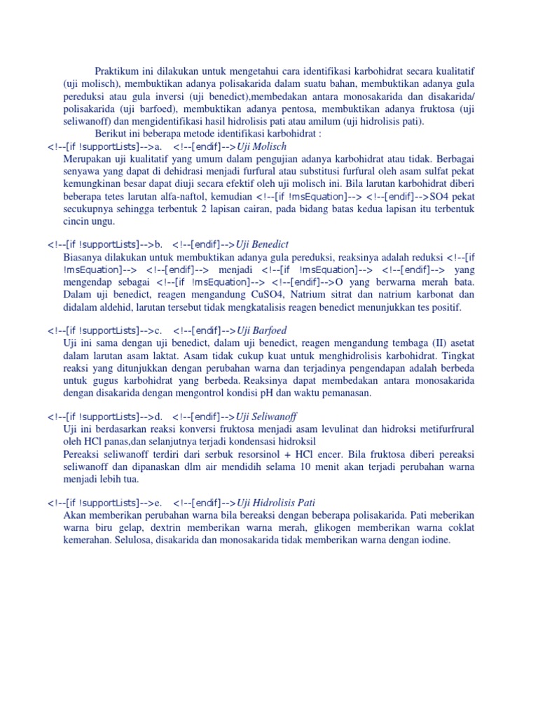 Uji Karbohidrat | PDF