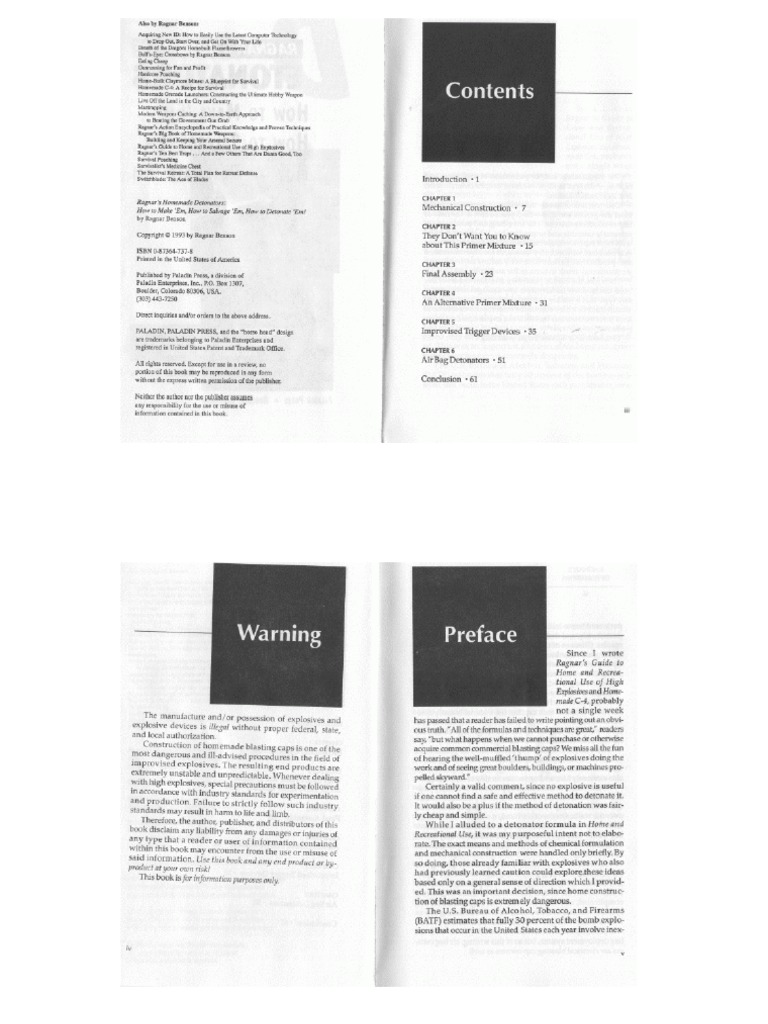 Ragnar Benson - Homemade Detonators | PDF