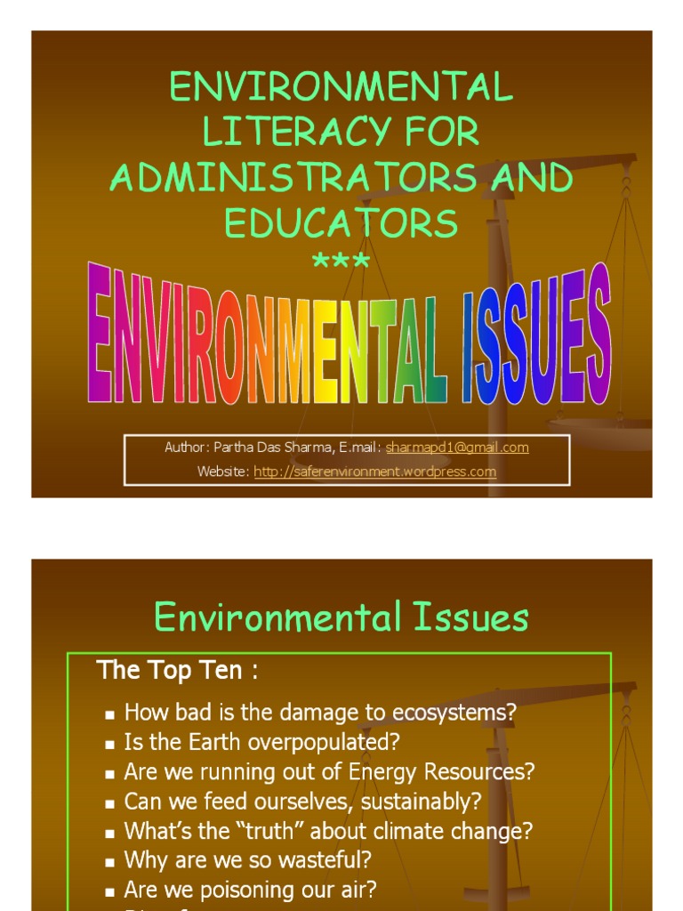 Environmental Literacy For Administrators and Educators - Environmental ...