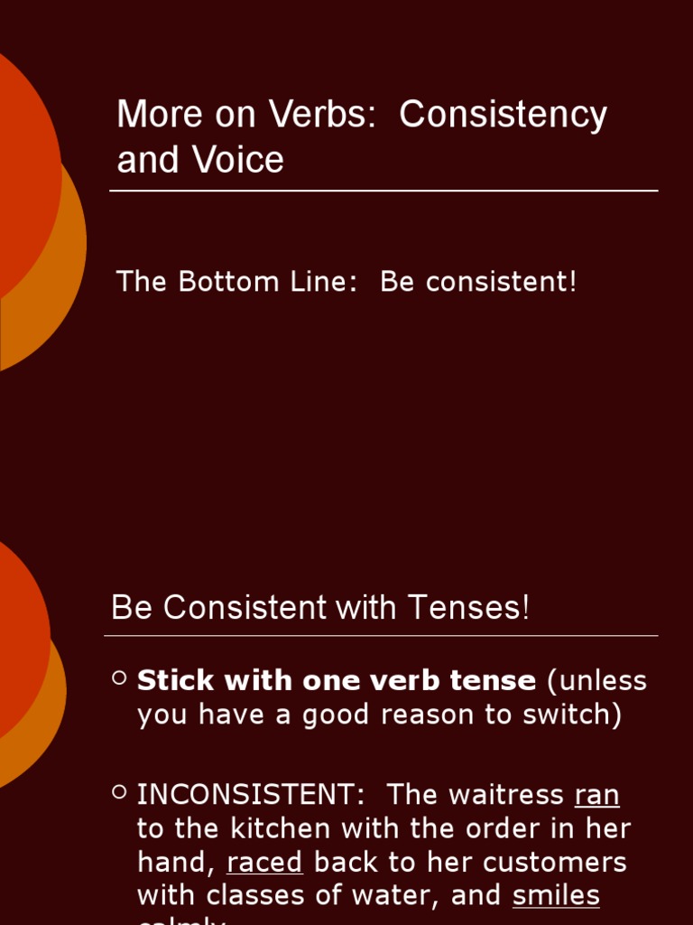 Verb Consistency and Voice Guide | PDF | Perfect (Grammar ...