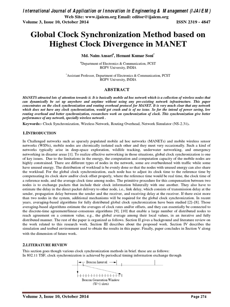 Global Clock Synchronization Method Based On Highest Clock Divergence ...