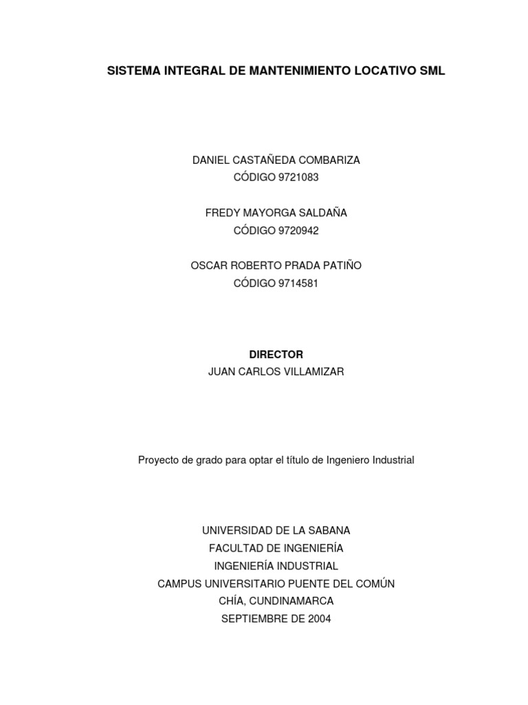 Mantenimiento Locativo | PDF | Planificación | Software