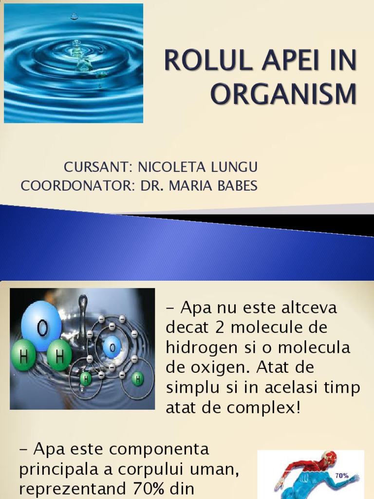 Rolul Apei in Organism
