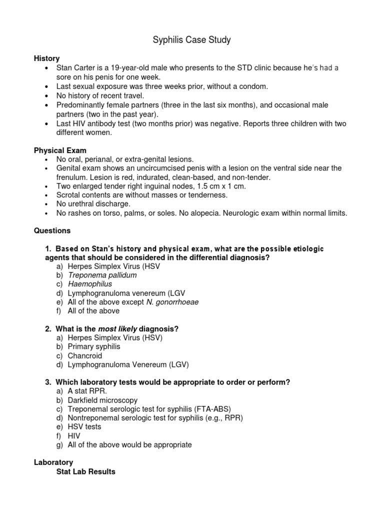 Syphilis Case Study 2013 | Download Free PDF | Sexual Intercourse ...