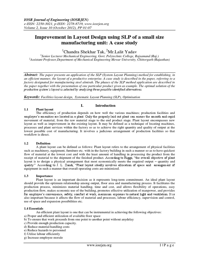 Systematic Layout Planning | PDF | Page Layout | Mathematical Optimization
