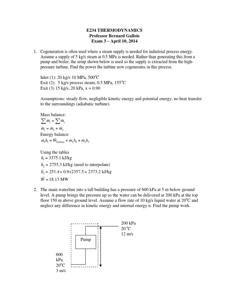 Thermo Exam | Download Free PDF | Turbine | Steam