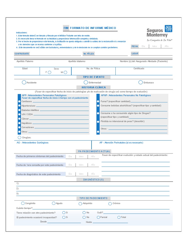Informe Medico ejemplo | Diagnostico medico | Hospital | Prueba ...