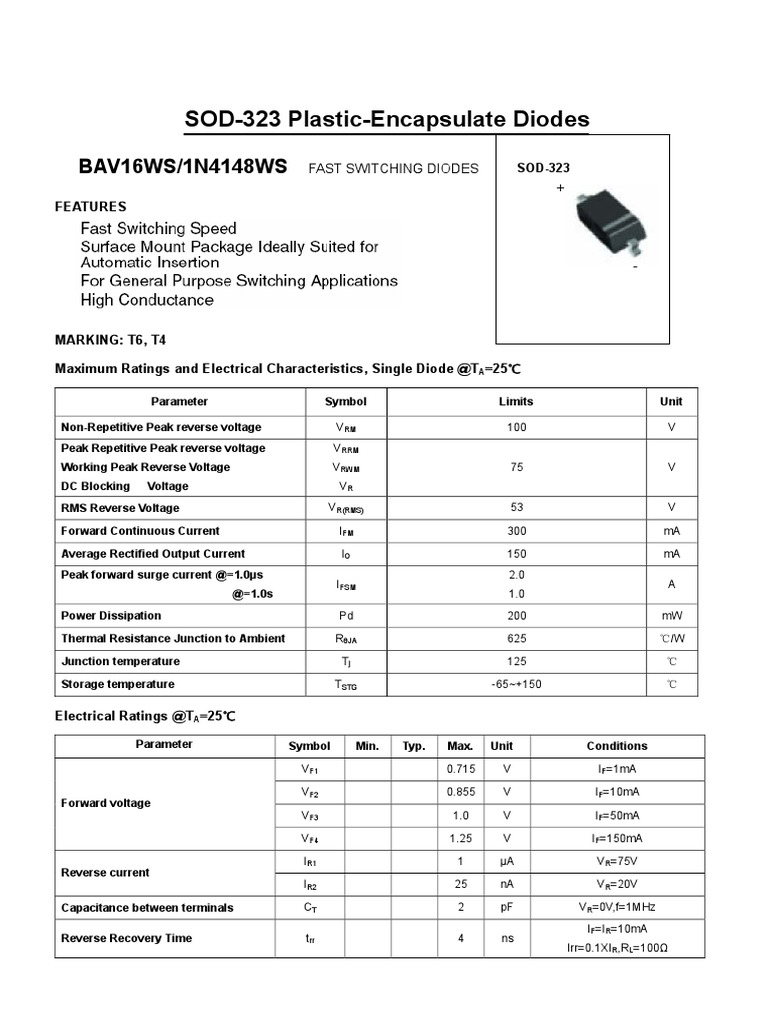 SOD-323 Diode Specifications | PDF
