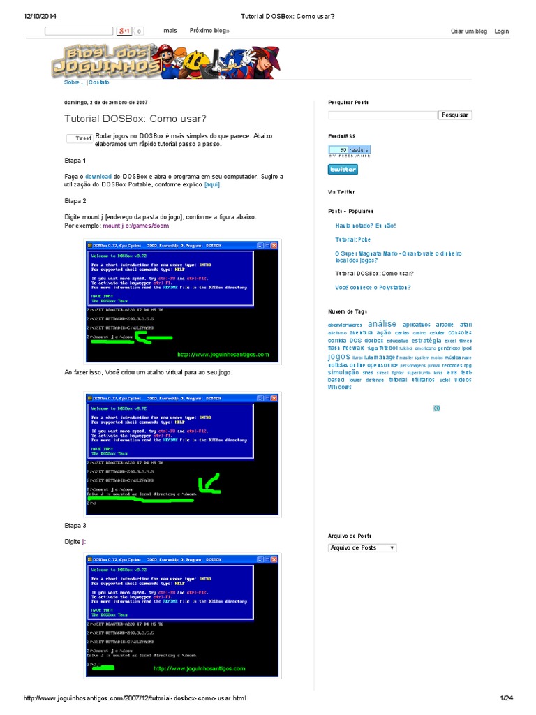 Tutorial DOSBox - Como Usar | PDF | Videogames | Microsoft Windows