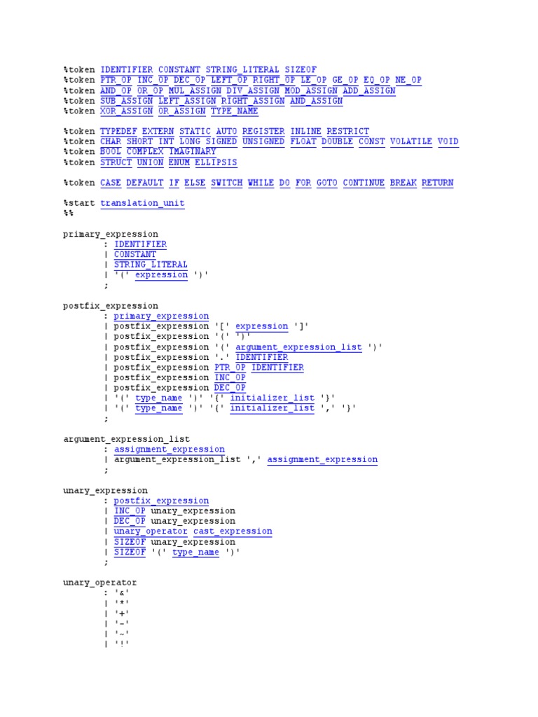 Ansi C Grammar Yacc | PDF | Software | Software Development