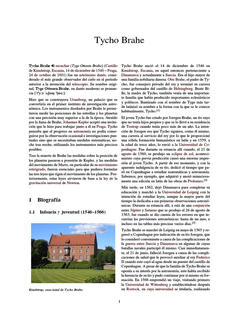 Tycho Brahe | PDF | Tycho Brahe | Espacio exterior