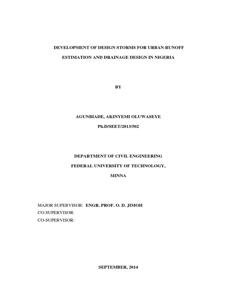 Development of Design Storms For Urban Runoff Estimation and Drainage ... Development of Design Storms For Urban Runoff Estimation and Drainage ...