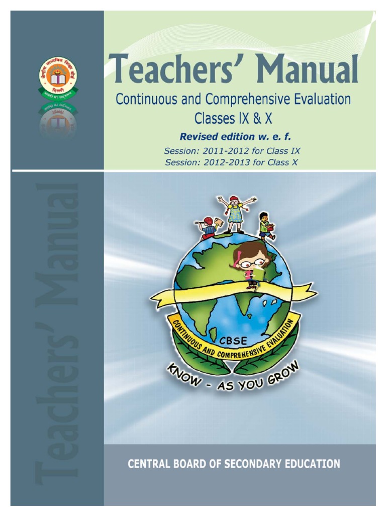 CBSE Assessment CCE - Manual | PDF | Educational Assessment | Learning