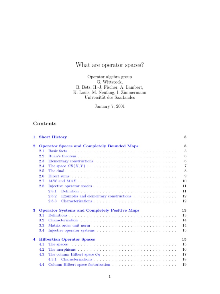 Operator Spaces Explained | PDF | Banach Space | Norm (Mathematics)
