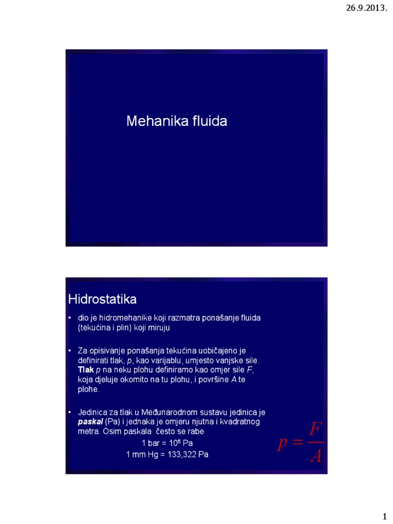 Mehanika Fluida PDF | PDF