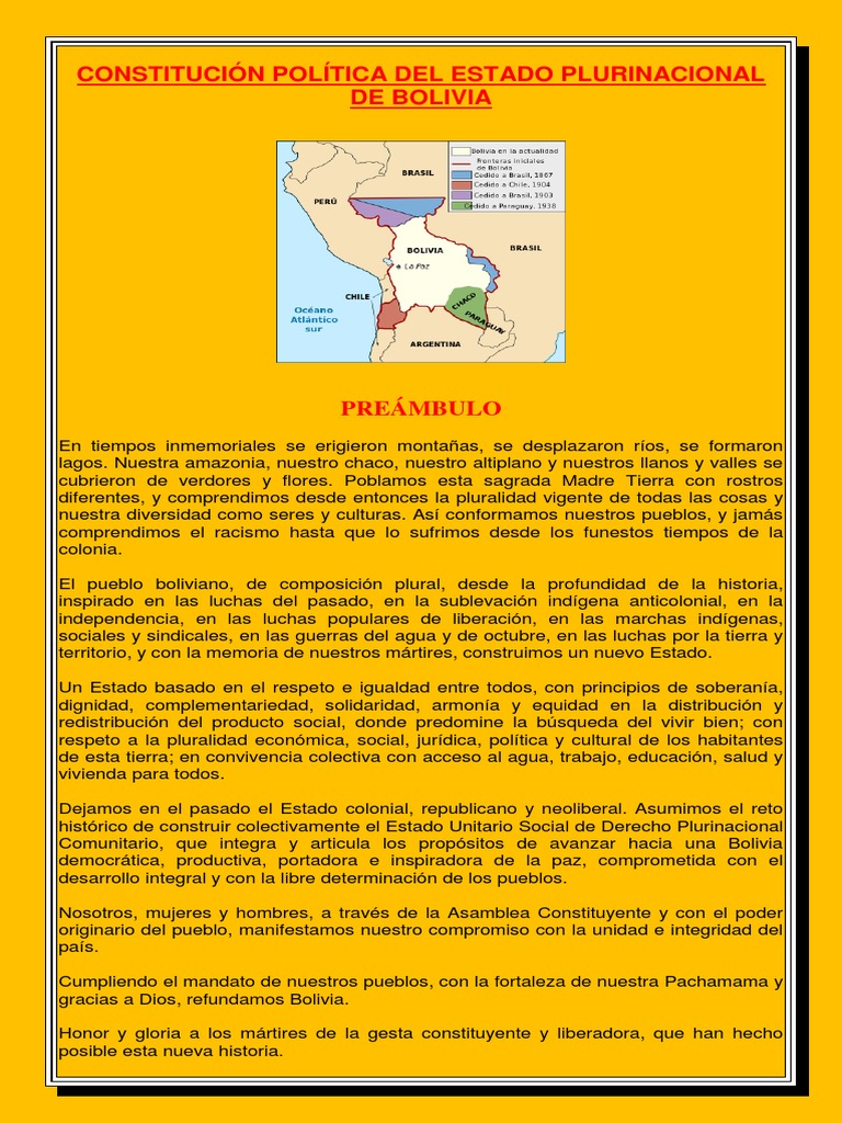 Constitución Política Del Estado Plurinacional de Bolivia | PDF ...
