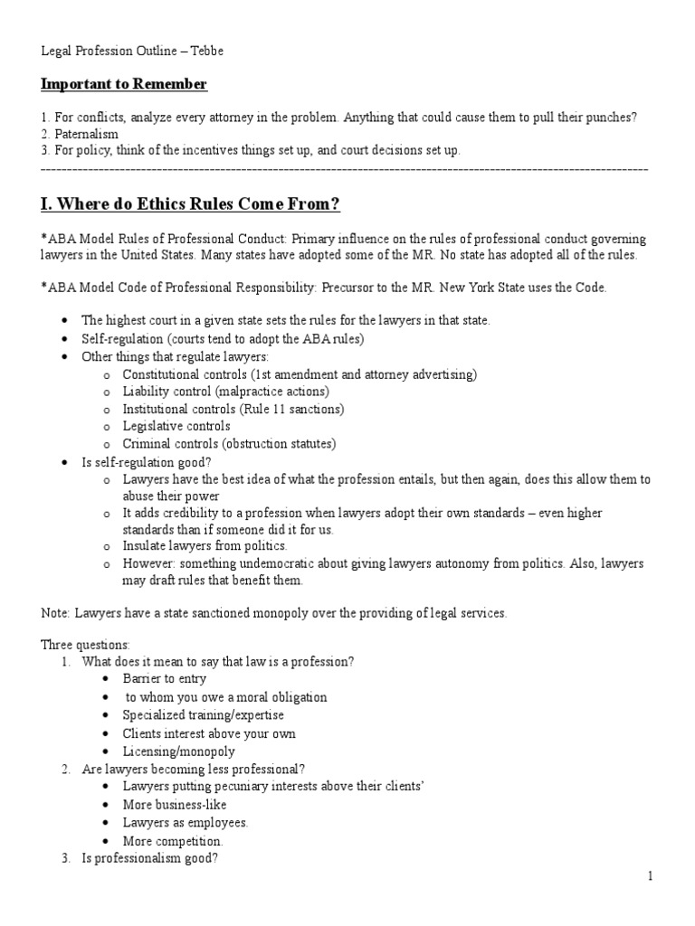Legal Profession Outline | PDF | Attorney–Client Privilege | Lawyer