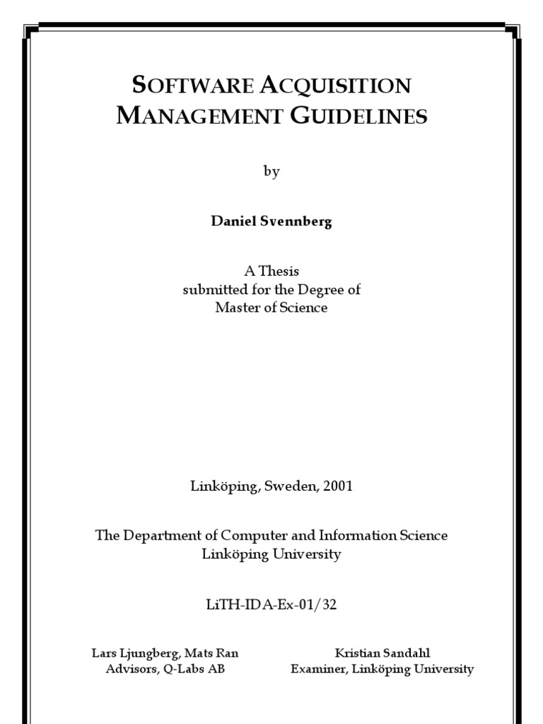 Software Acquisition Management Guidelines | PDF | Software Development Process | Systems ...