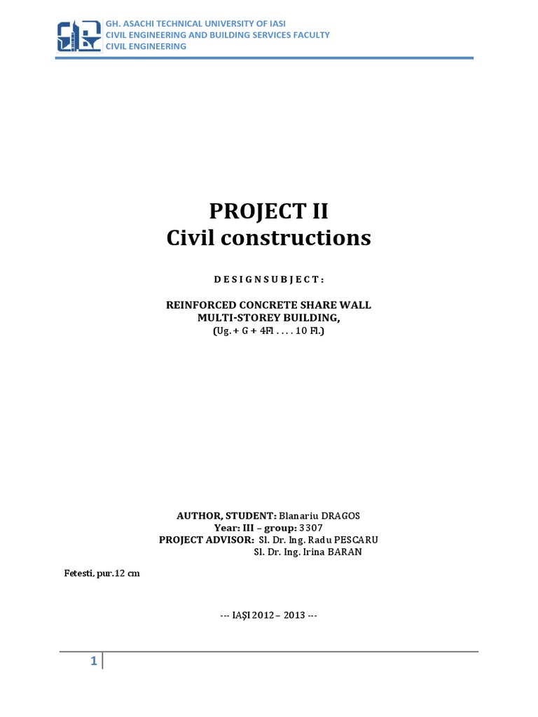 Proiect Constructii Civile | PDF | Wall | Roof